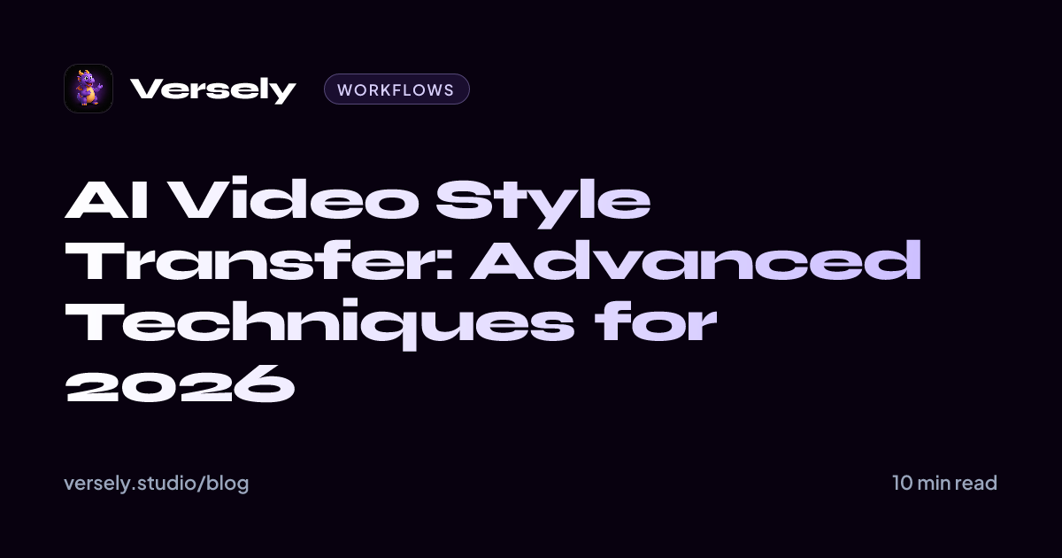 AI Video Style Transfer: Advanced Techniques for 2026 | Versely